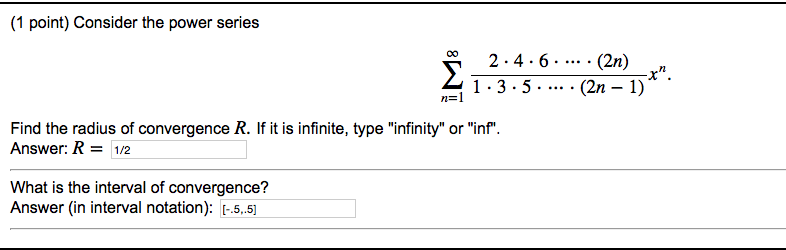 Solved Consider the power series sigma^infinity_n = 1 2 | Chegg.com