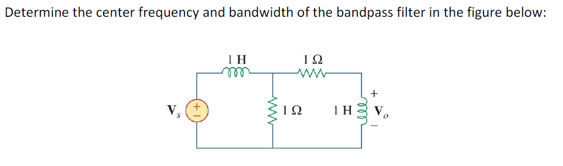 Solved Determine the center frequency and bandwidth of the | Chegg.com