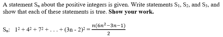 Solved A statement Sa about the positive integers is given. | Chegg.com