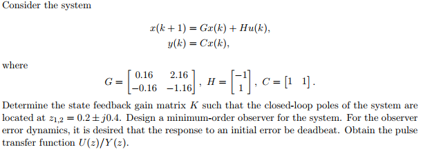 Pulse Transfer Function: Consider the system in | Chegg.com