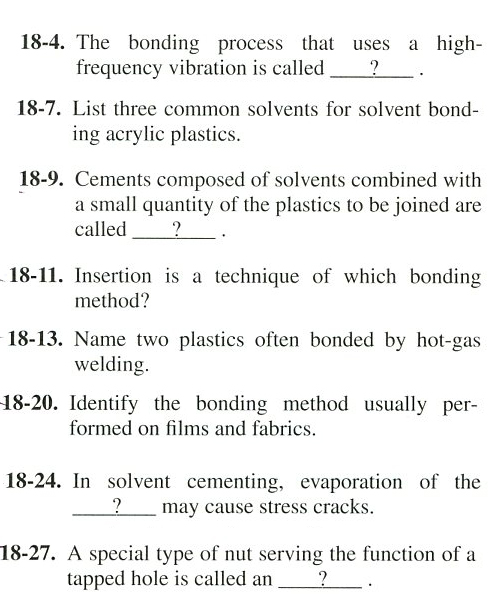 The bonding process that uses a high-frequency | Chegg.com