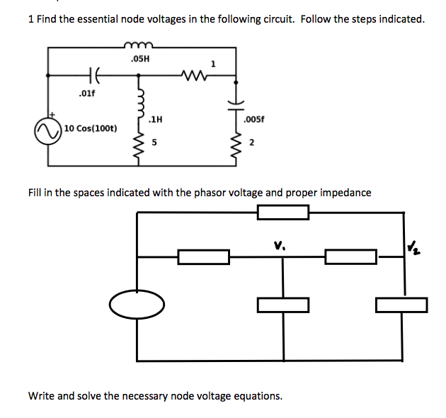 Solved 1 Find the essential node voltages in the following | Chegg.com