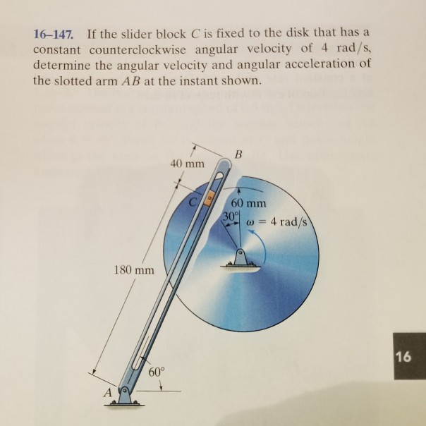 Solved If the slider block C is fixed to the disk that has a | Chegg.com