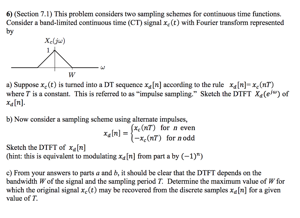 Solved 6) (Section 7.1) This problem considers two sampling | Chegg.com