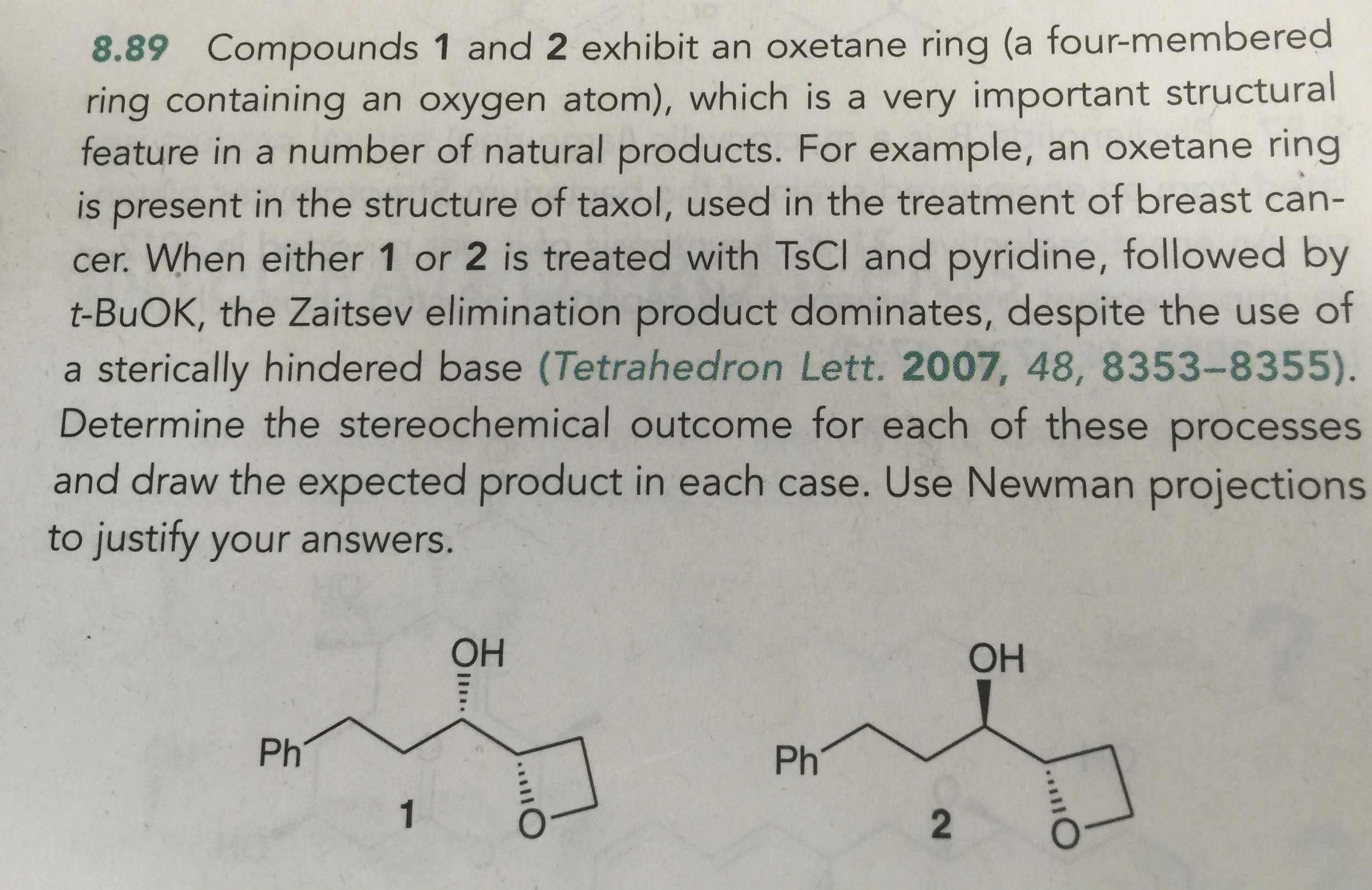 Solved Compounds 1 and 2 exhibit an oxetane ring (a | Chegg.com