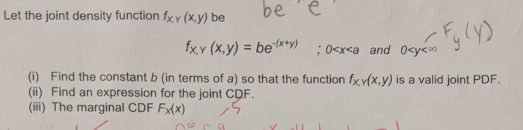 Solved Let the joint density function fxy (x,y) be (i) Find | Chegg.com