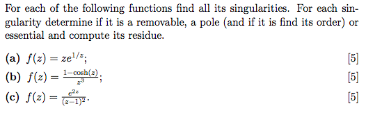 Solved For each of the following functions find all its | Chegg.com