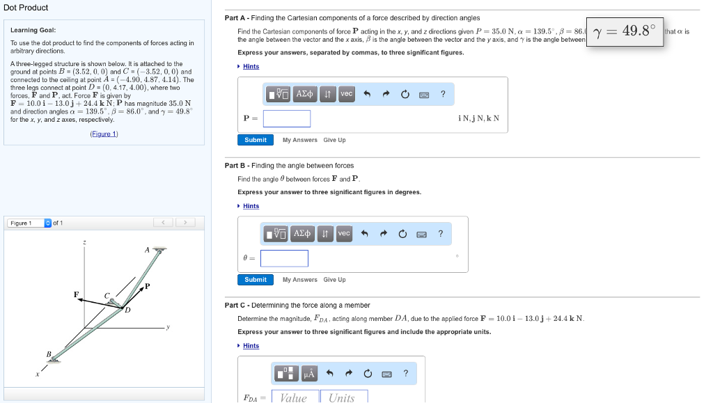 Solved Force Vector Directed along a Line Part A As shown, a | Chegg.com