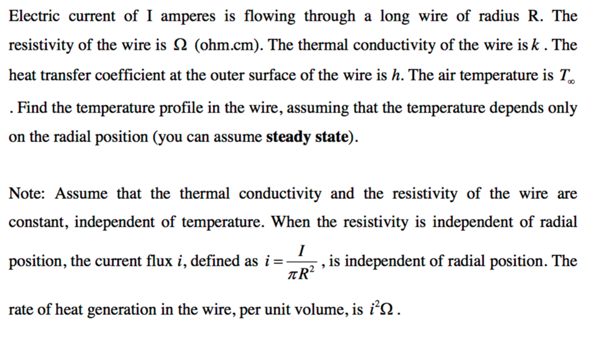 Solved Electric current of I amperes is flowing through a | Chegg.com