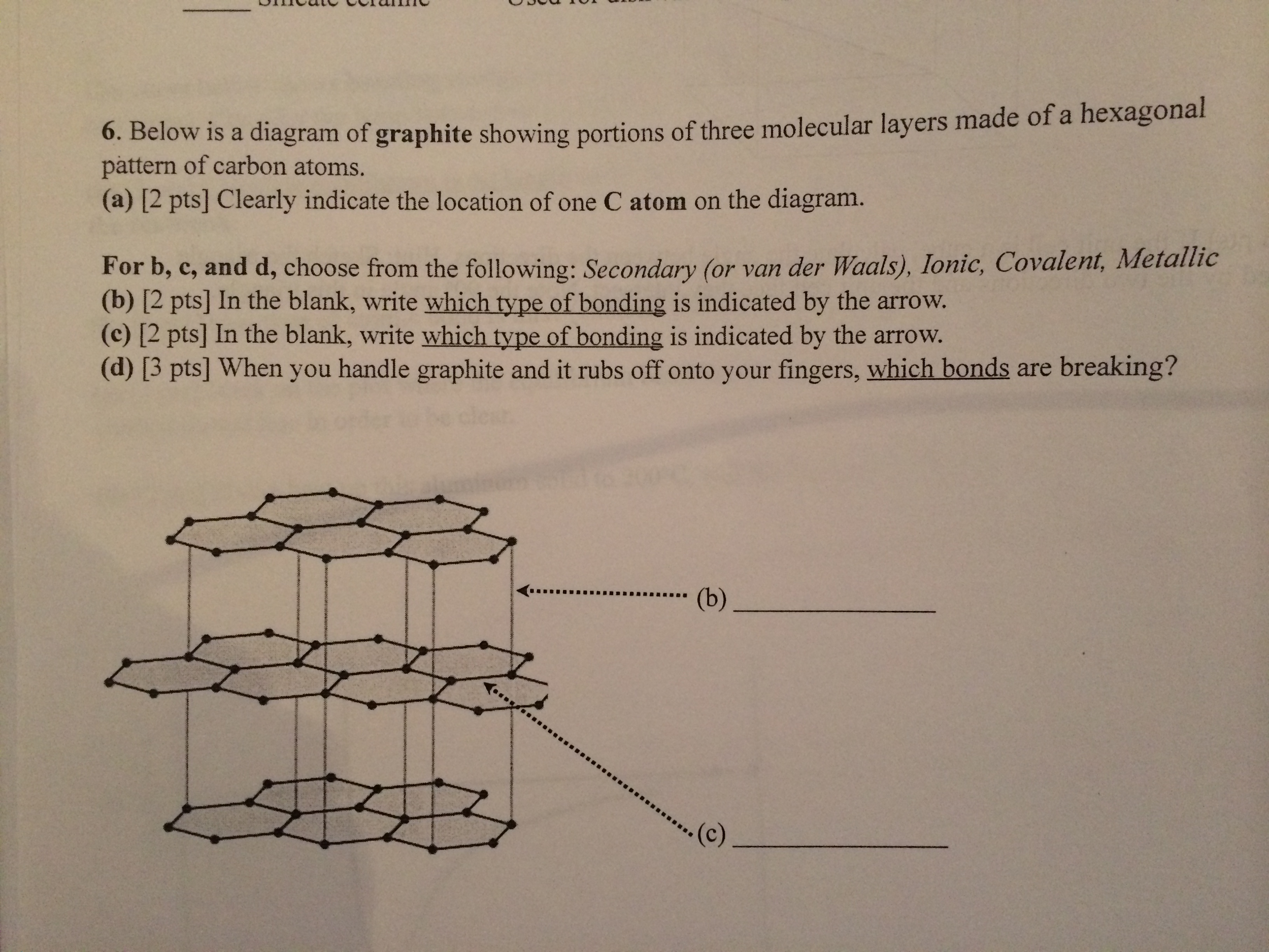 Solved Below is a diagram of graphite showing portions of | Chegg.com