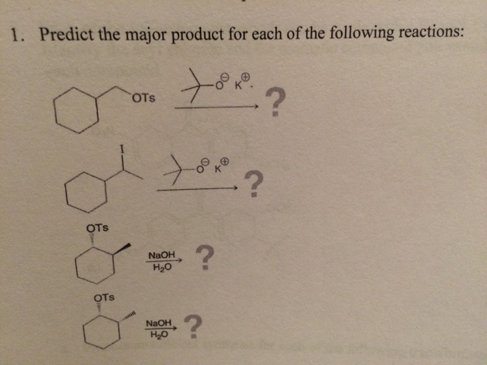 Solved Predict The Major Product For Each Of The Following