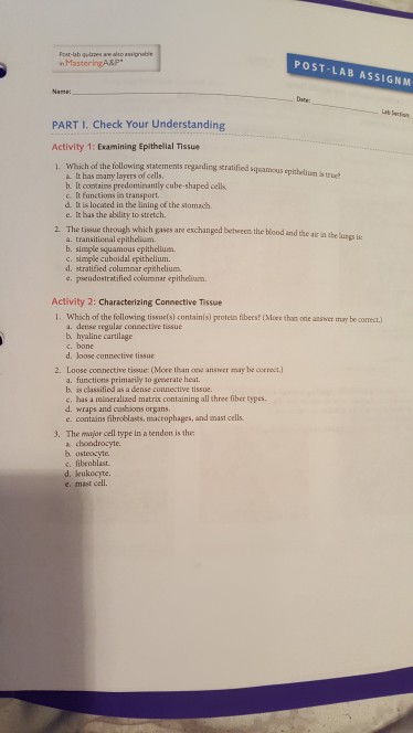 Solved POST-LAB ASSIGNM PART 1. Check Your Understanding | Chegg.com