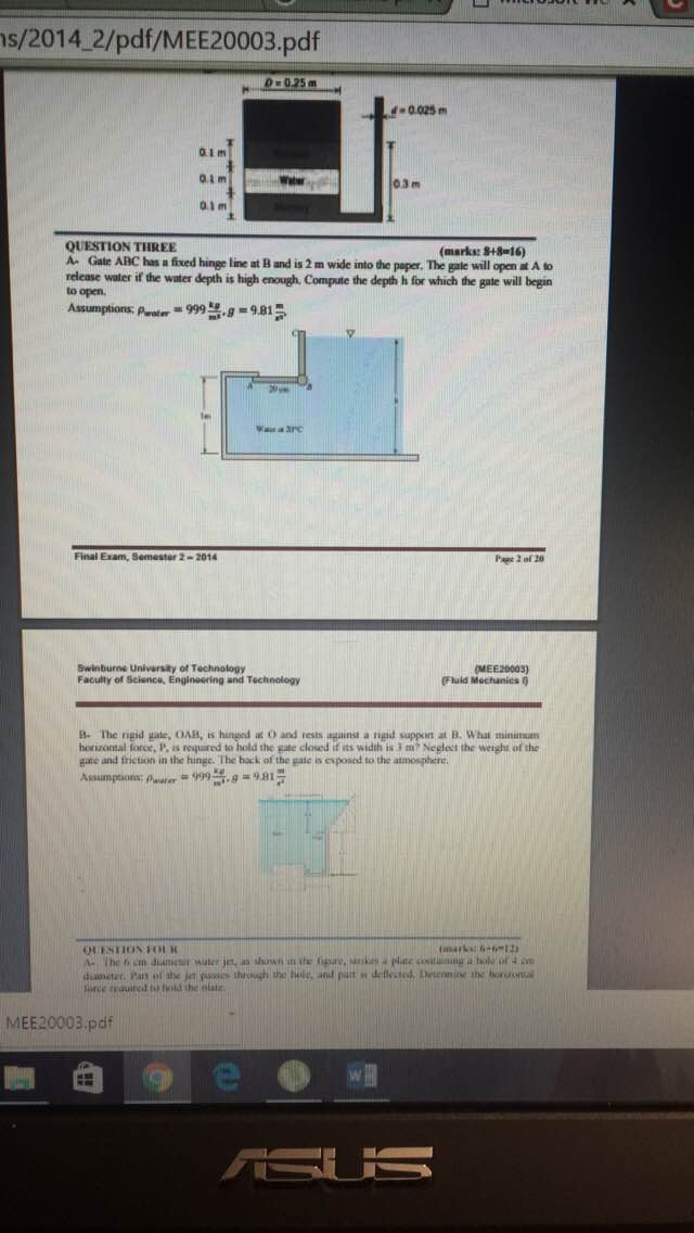 Solved Gate ABC has a fixed hinge line at B and n 2 m wide | Chegg.com