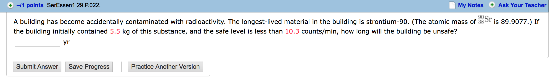 Solved +-/1 points SerEssen1 29.P.022. My Notes Ask Your | Chegg.com