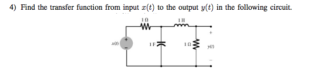 Solved Find the transfer function from input x(t) to the | Chegg.com