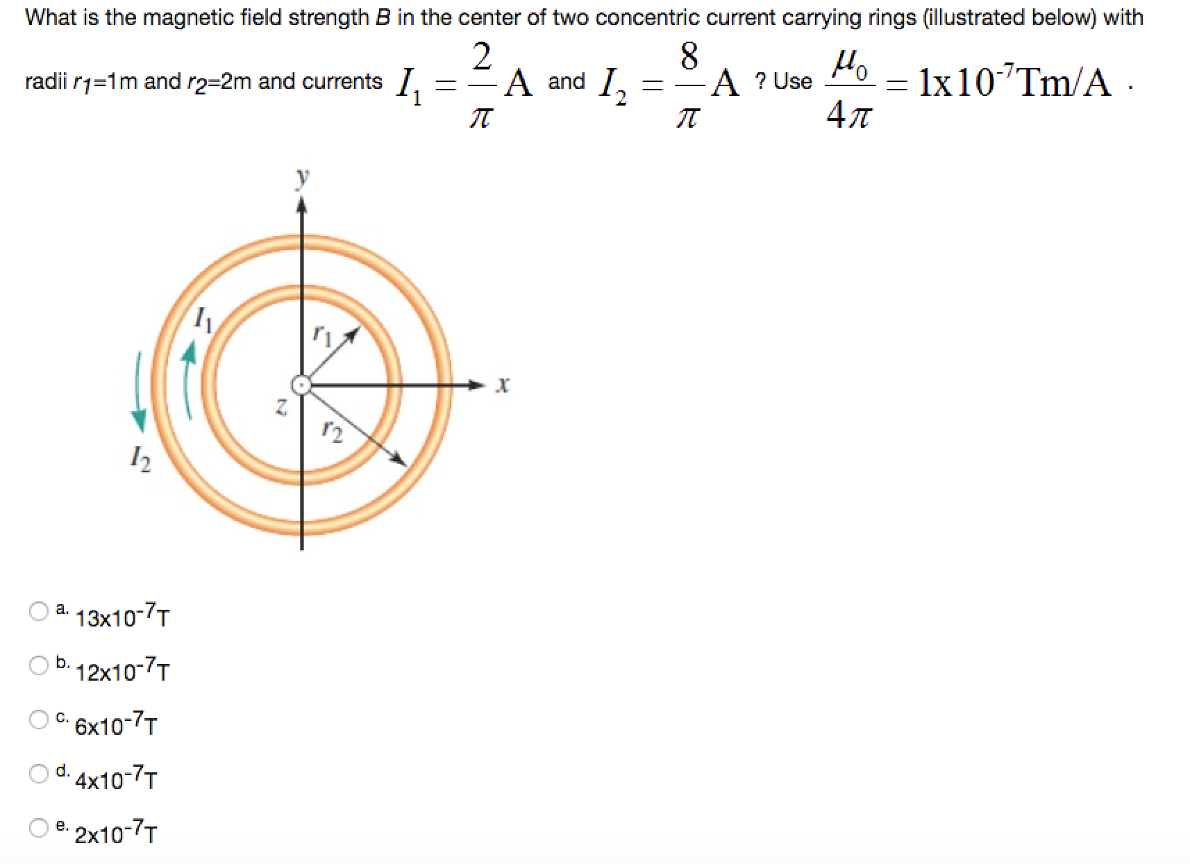 Solved What is the magnetic field strength B in the center | Chegg.com