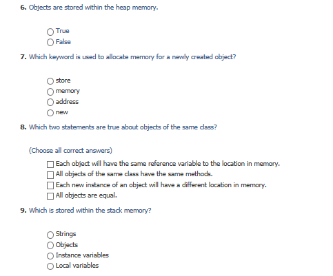 Solved 1. Variables created within a method can be accessed | Chegg.com