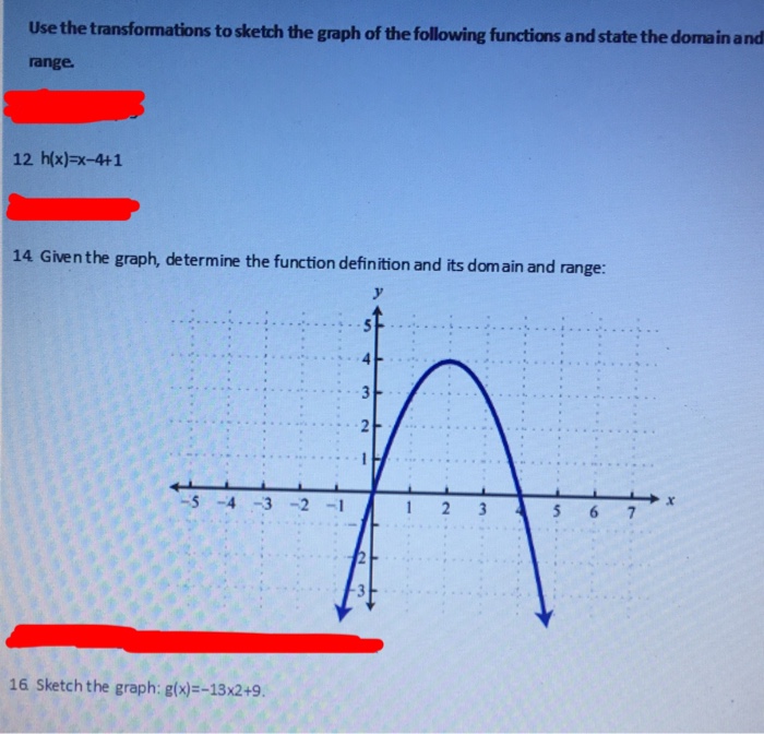 Solved Use the transformations to sketch the graph of the | Chegg.com
