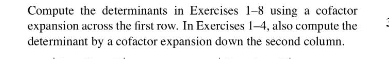 Solved Compute the determinants in Exercises 1-8 using a | Chegg.com