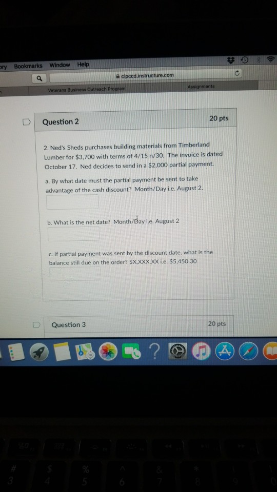 Solved ry Bookmarks Window Help a clpccd.instructure.com D | Chegg.com