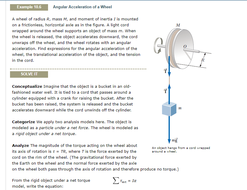 Solved Example 10.6 Angular Acceleration of a Wheel A wheel | Chegg.com