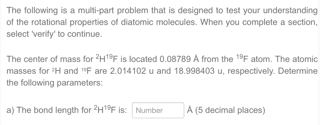 Solved The following is a multi-part problem that is | Chegg.com