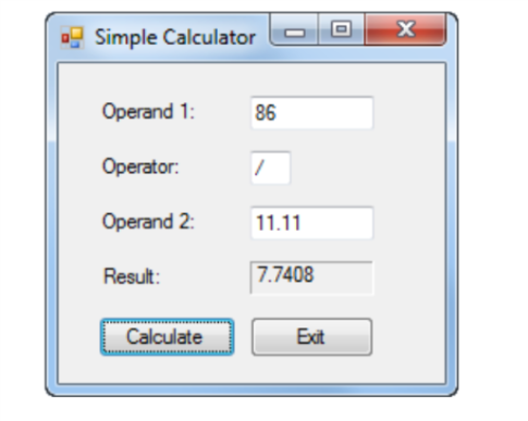 Solved C# A4-E1 Simple Calculator In this exercise, | Chegg.com
