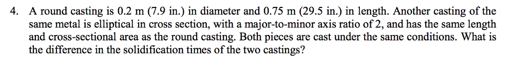 Solved A round casting is 0.2 m (7.9 in.) in diameter and | Chegg.com