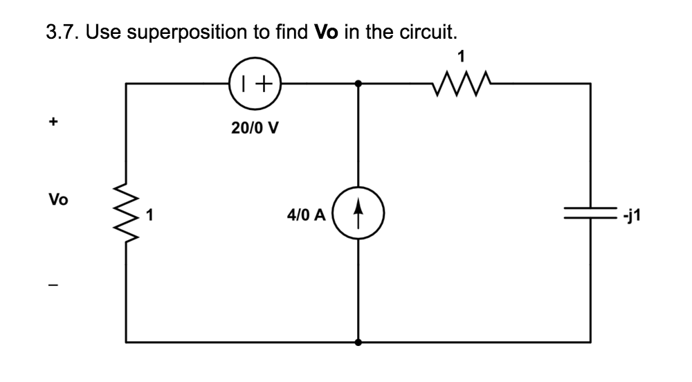 Solved Use superposition to find Vo in the circuit. | Chegg.com