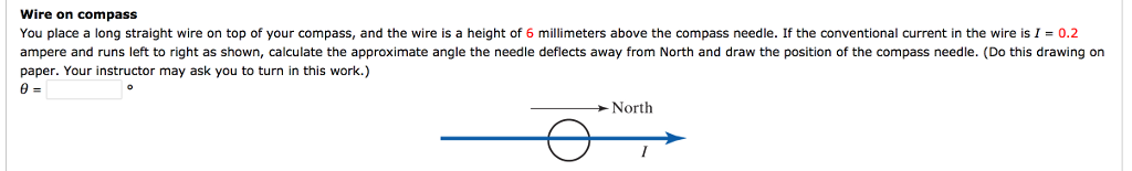 Solved Wire on compass You place a long straight wire on top | Chegg.com