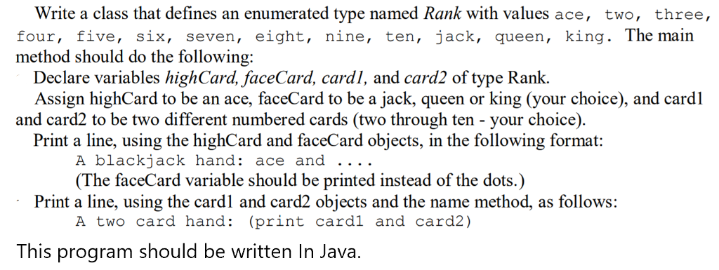 Solved Write A Class That Defines An Enumerated Type Named 