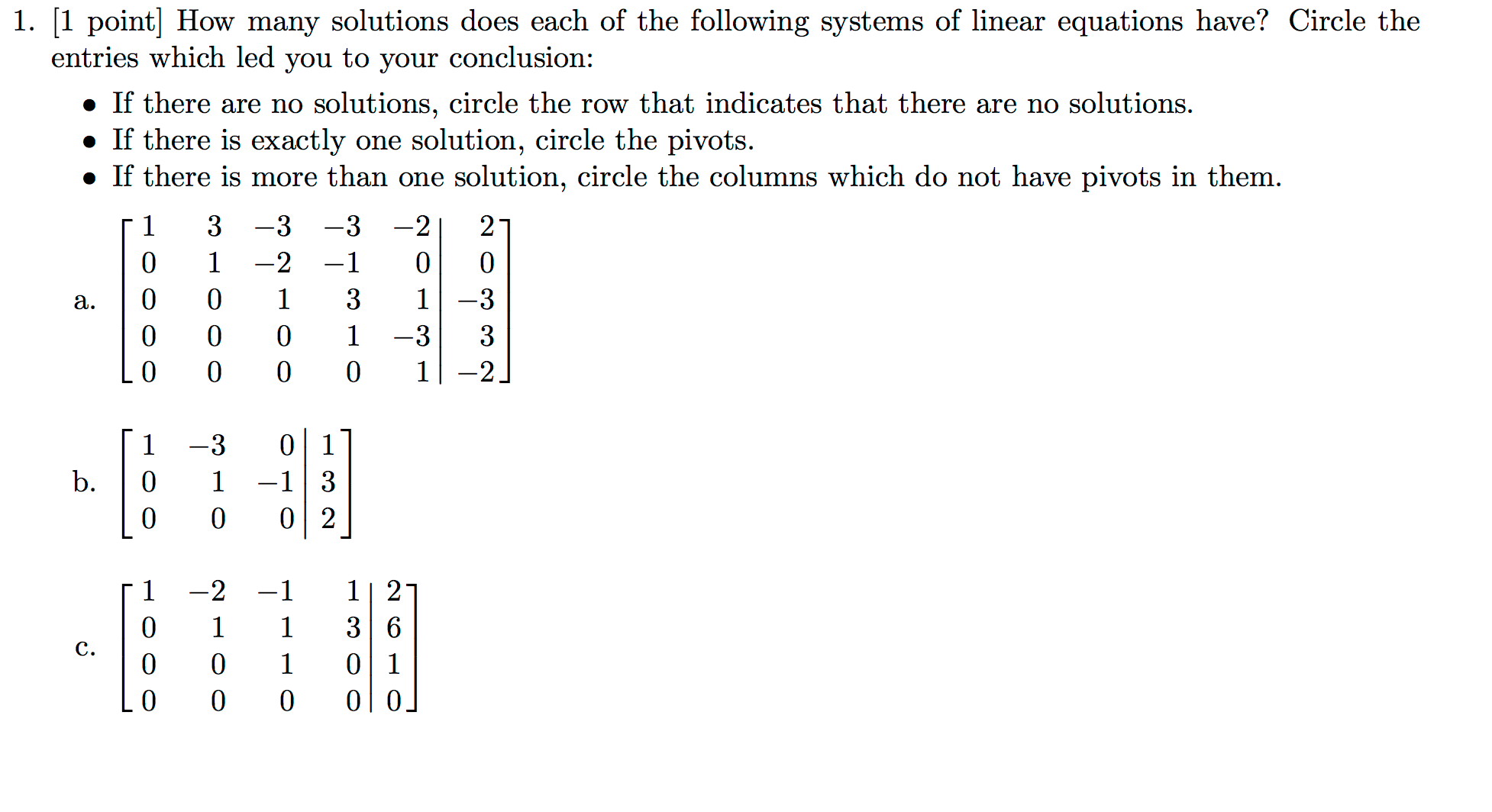 Solved How many solutions does each of the following systems | Chegg.com