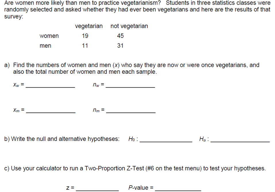 Solved Are women more likely than men to practice | Chegg.com
