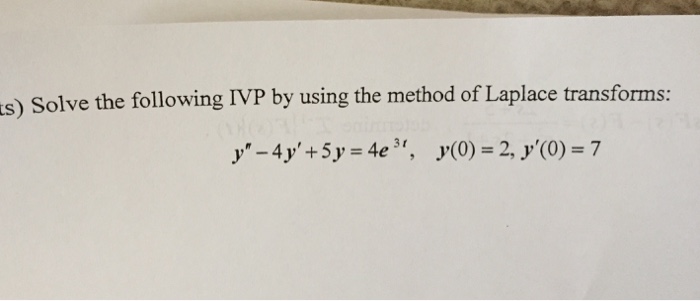 Solved Solve the following IVP by using the method of | Chegg.com