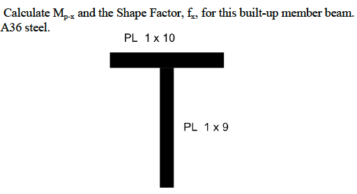 Solved Calculate M_p-x and the Shape Factor, f_x, for this | Chegg.com