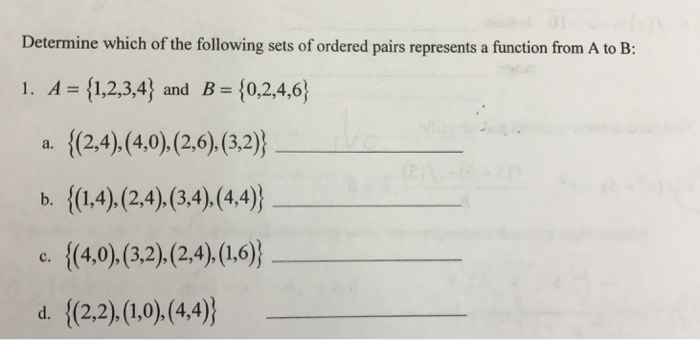 Solved Determine which of the following sets of ordered | Chegg.com
