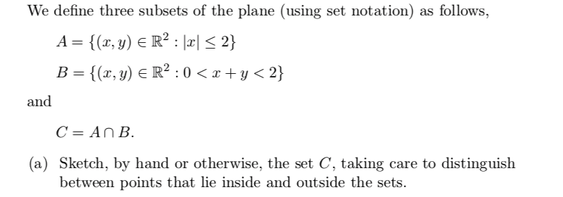 Solved: We Define Three Subsets Of The Plane (using Set No... | Chegg.com