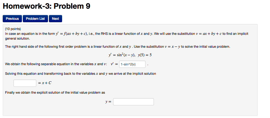 Solved Homework-3: Problem 9 Previous Problem List Next (10 | Chegg.com