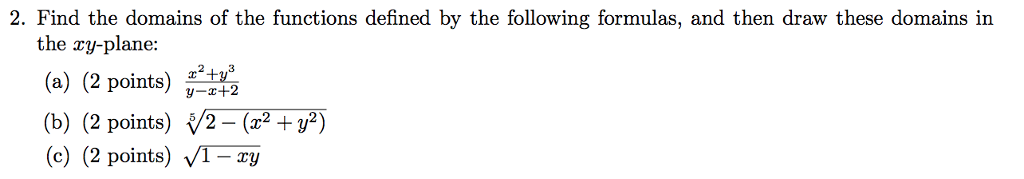 Solved Find the domains of the functions defined by the | Chegg.com