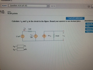 Solved Calculate v0 and I0 in the circuit in the figure. | Chegg.com
