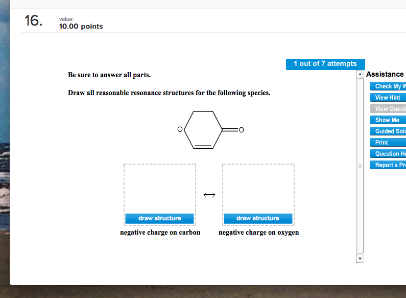 Solved draw a reasonable resonance structure for the | Chegg.com