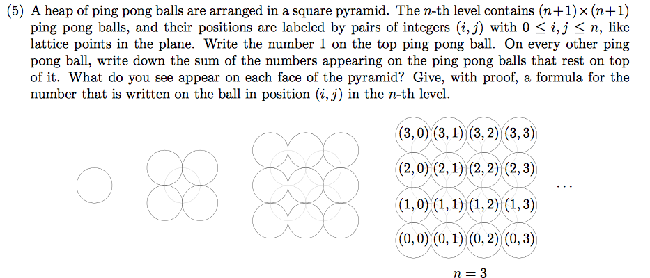 Solved A heap of ping pong balls are arranged in a square | Chegg.com
