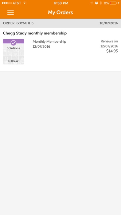 Solved ...oo AT&T 6:58 PM My Orders ORDER: G3Y6GJH5 Chegg | Chegg.com