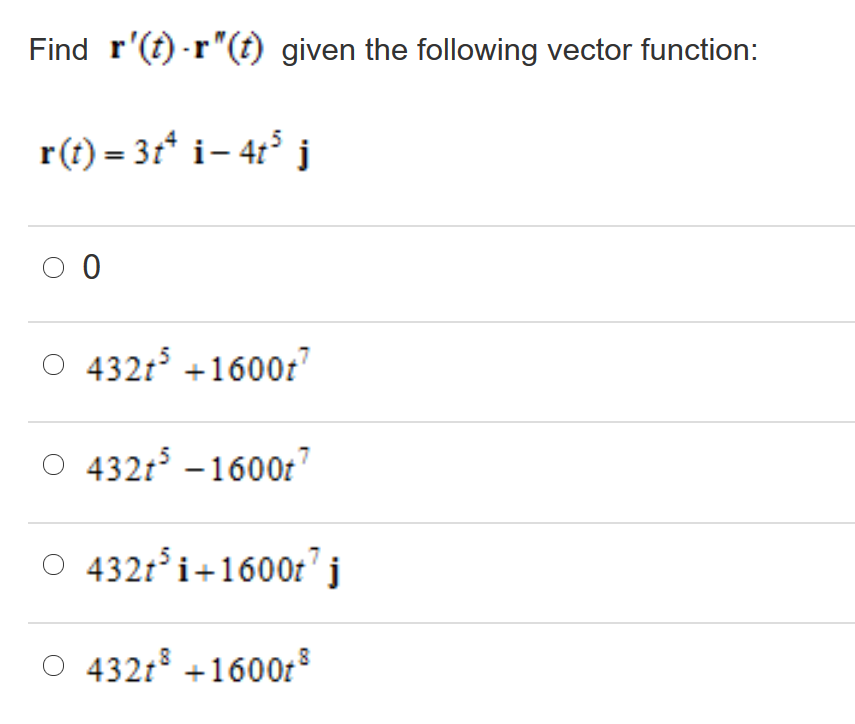 Solved Find r '(t)-r"(t) given the following vector | Chegg.com