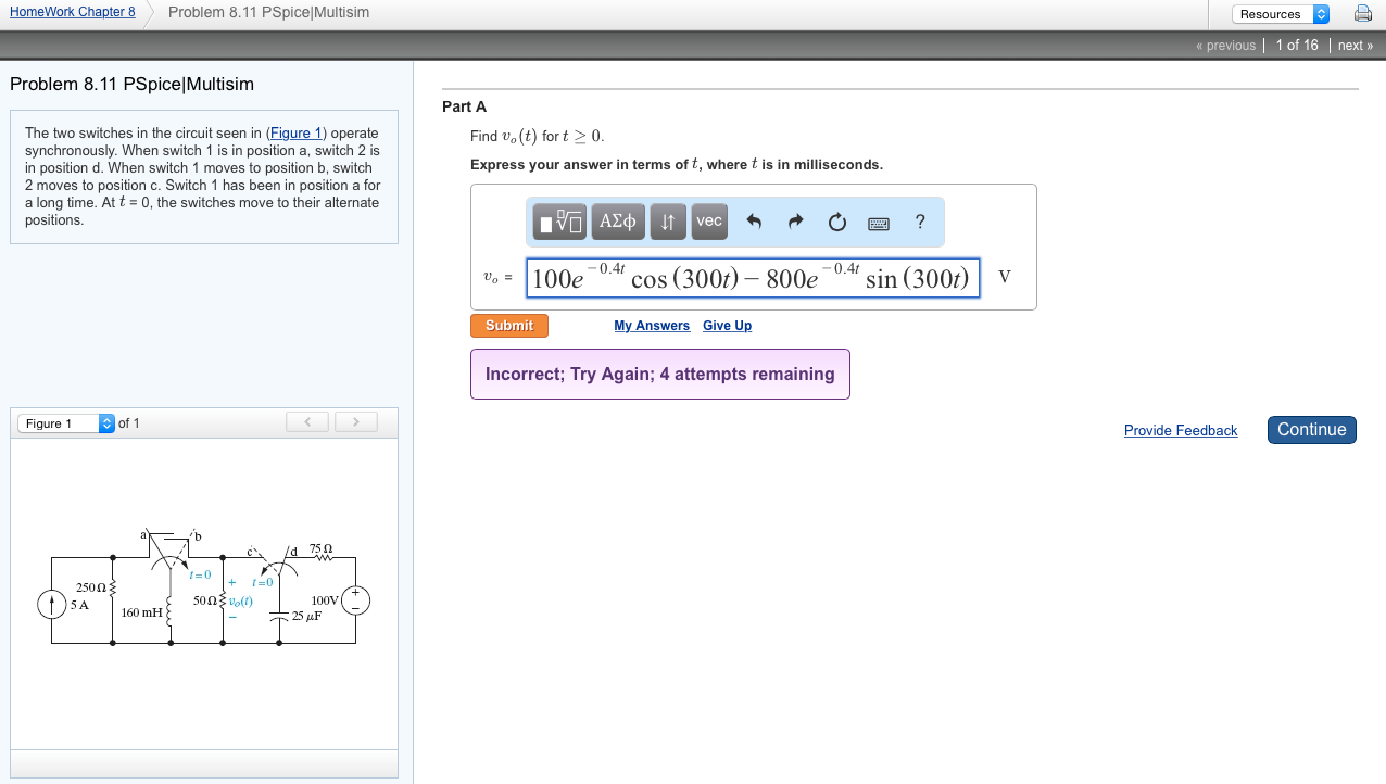 Solved The two switches in the circuit seen in (Figure 1) | Chegg.com
