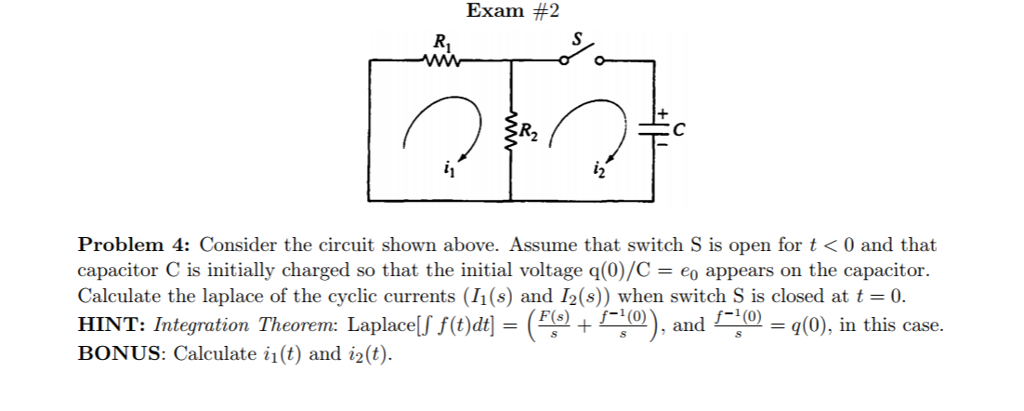 Solved Exam #2 ーC Problem 4: Consider the circuit shown | Chegg.com