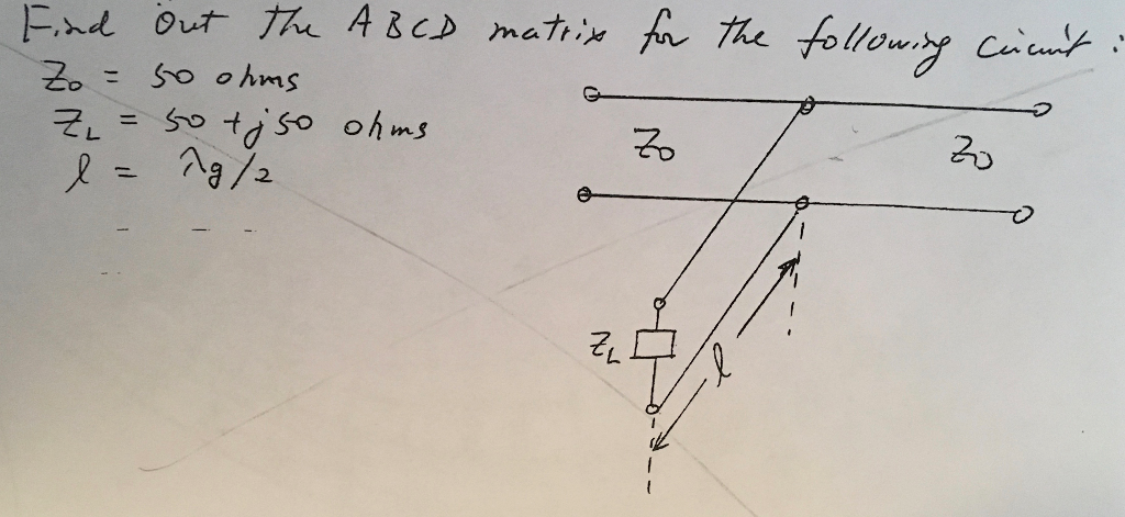 Solved Find Out The Abcd Matrix For The Following Circuit 