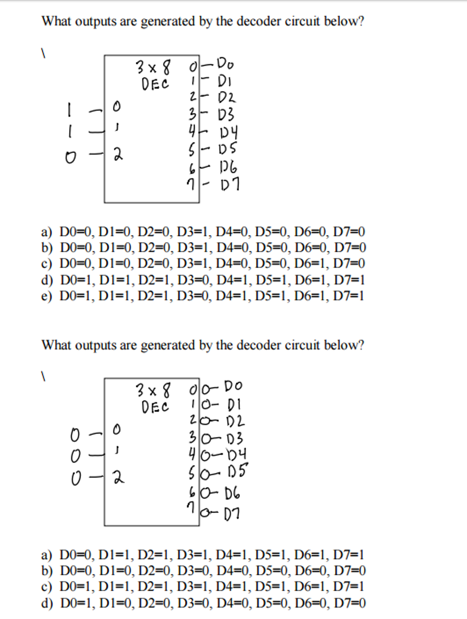 Solved What outputs are generated by the decoder | Chegg.com