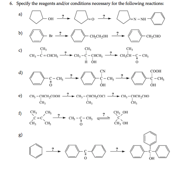 Solved Specify the reagents and/or conditions necessary for | Chegg.com