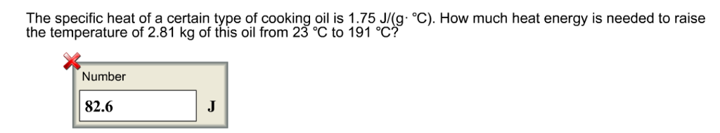 Solved The specific heat of a certain type of cooking oil is | Chegg.com